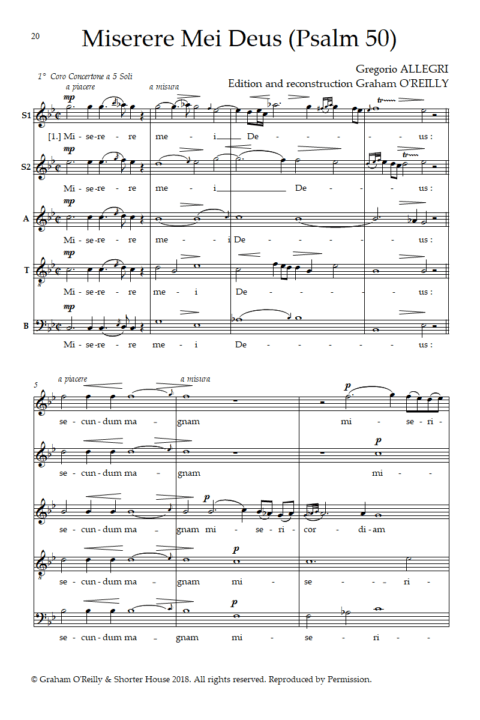 Allegri’s Miserere | Shorter House